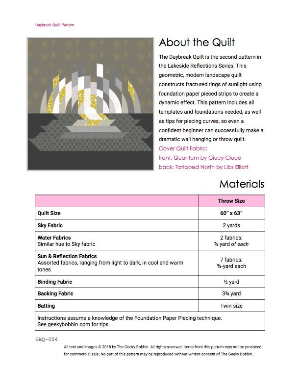 Daybreak Quilt Pattern by Geeky Bobbin – the geeky bobbin