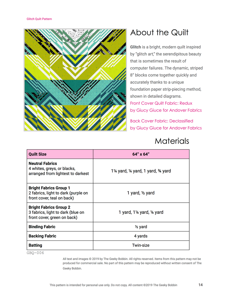 Glitch Quilt Pattern by Geeky Bobbin PDF – the geeky bobbin