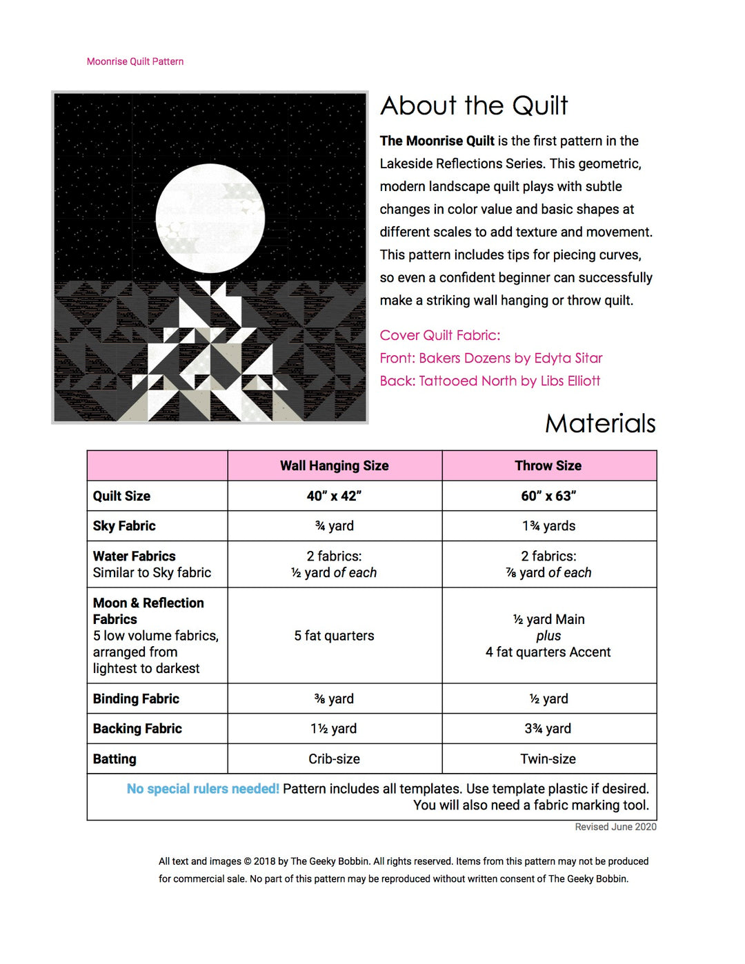 Moonrise Quilt Pattern by Geeky Bobbin PDF – the geeky bobbin