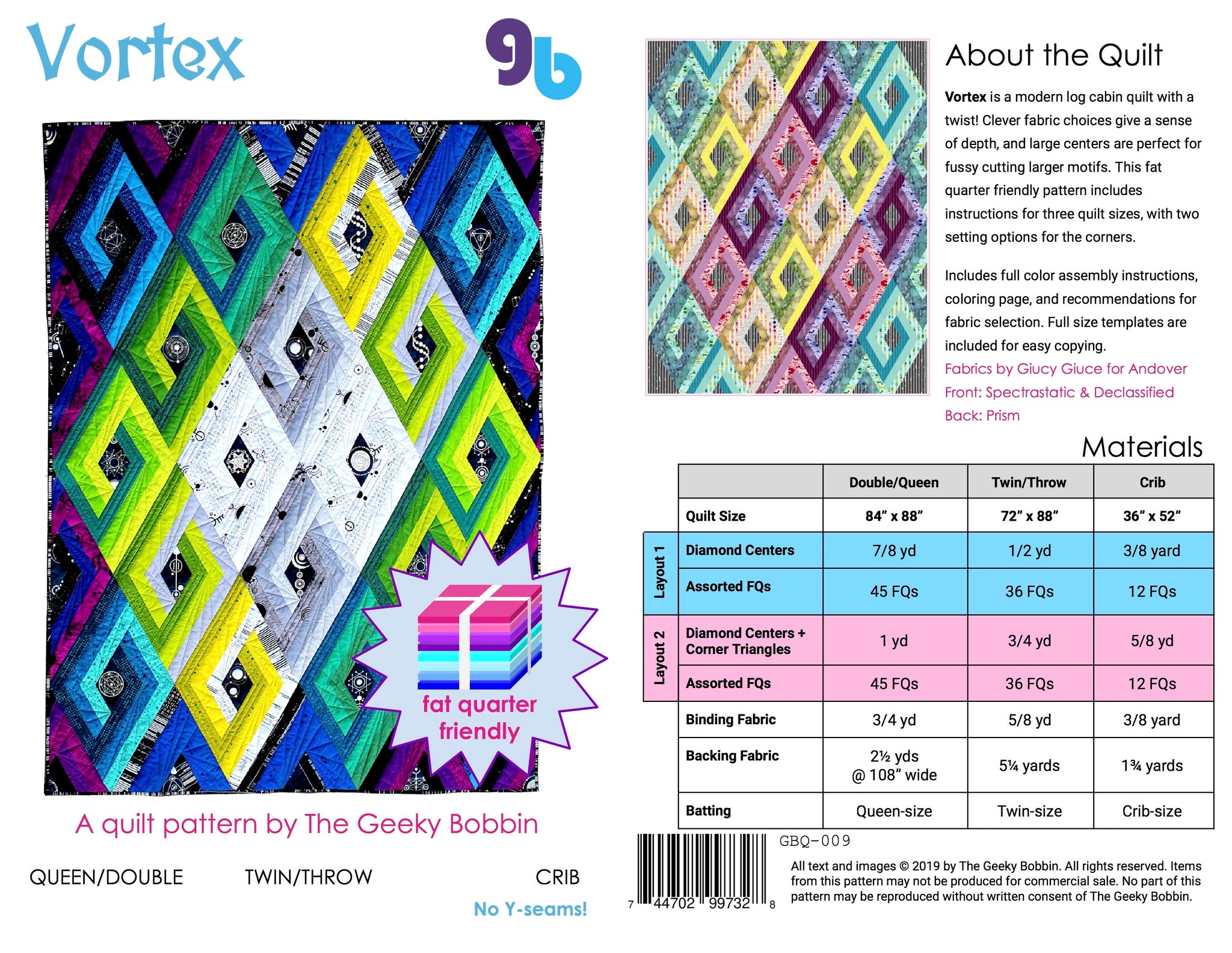 Vortex Quilt Pattern by Geeky Bobbin PDF – the geeky bobbin